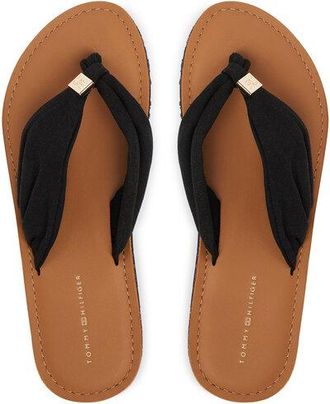Tommy Hilfiger Zehentrenner Th Ltr Footbed Summer Sandal FW0FW09194 Schwarz
