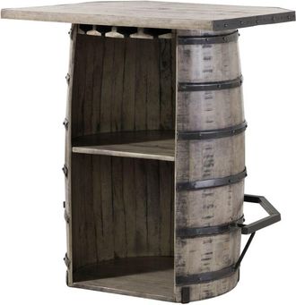 Massivmoebel24 Bartisch Mango 90x75x103 grau lackiert heavy INDUSTRY158