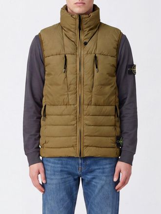 Stone Island Gesteppte Nylon-Weste mit Trichterkragen und Compass-Logo