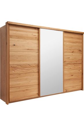 Linea Natura Schwebet&uuml;renschrank, Eiche, Holzwerkstoff, Wildeiche, furniert, massiv, 6 F&auml;cher, 285x216x70 cm, Beim&ouml;bel erh&auml;ltlich, in verschiedenen Gr&ouml;&szlig;en erh&auml;ltli