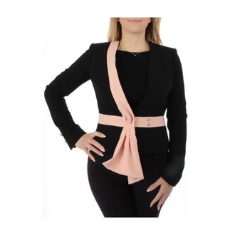 Elisabetta Franchi Automatikknopf-Blazer mit langen &Auml;rmeln - - Jackets - Damen - Schwarzk - XS