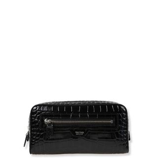 Tom Ford Clutches - Croc-Effect Pouch With Top Zip Closure - Gr. unisize - in Schwarz - für Damen