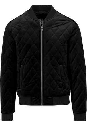 Urban Classics Herren Steppjacke Jacke Diamond Quilt Velvet Jacket, Gr. Small, Schwarz (Black 7)