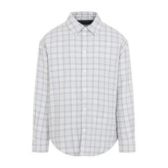 Off-white Flanell-Woll-Overshirt mit Steppfutter - - Shirts - Herren - Grau - M