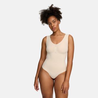 creamy fabrics Bodysuit Sculpting Shapewear Longsleeve mit String