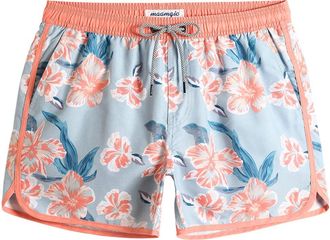 Maamgic Herren Badeshorts Vintage Retro Boardshorts Schnelltrocknend Kurz Badehose Schwimmhose mit Mesh-Futter und Verstellbarem Tunnelzug,Wasser blau Orange,