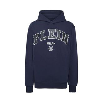 Philipp Plein Logo-Print Hoodie - - Sweatshirts & Hoodies - Herren - Blau - L