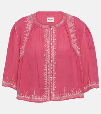 Isabel Marant Besticktes Cropped-Top Perkins aus Baumwolle