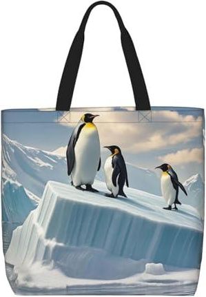 Generic Des Pingouins Sur LIceberg Sac A Main Femmes L&eacute;ger Tote Bag Grand Sac &Agrave; Bandouli&egrave;re Pour Travail Shopping Quotidienne