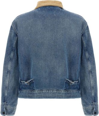 Maison Margiela Stonewashed Denim with Corduroy Collar Jacket - Blue