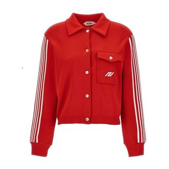 Autry Side Band Cardigan - - Knitwear - Damen - Rot - L