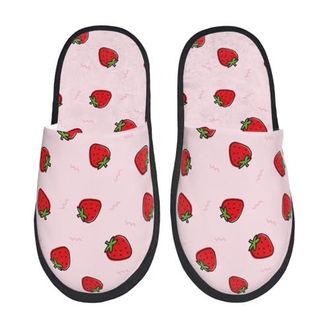 Generic Chaussures De Maison Fraise Moyenne Fuzzy Pantoufles Duveteux Pantoufle Outdoor Chaussures Pour Chambre &Agrave; Coucher Camping Spa M