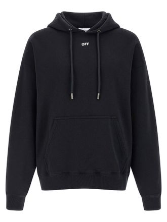 Off-white Logo-Print Cotton Hoodie - Black