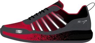 K-Swiss Chaussures de Tennis Ultra Court Padel Sanyo pour Homme, Noir, Anthracite, Rouge Sanyo, 46 EU