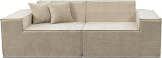 Habitat et Jardin Canap&eacute; droit modulable en tissu textur&eacute; Lusso - 3 places - Beige