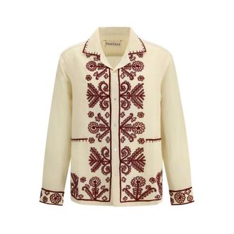 Baziszt Baziszt, Homme, Chemises, Beige, Taille: L Chemise &agrave; motif chanvre