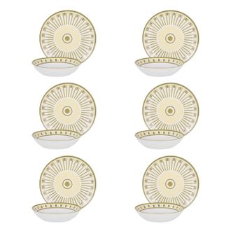 KASANOVA 12-teiliges Tafelservice aus Porzellan Velira gr&uuml;n