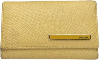 Prada unisex, Pre-owned, Beige, Taille: ONE Size Porte-cl&eacute;s en cuir Pre-owned