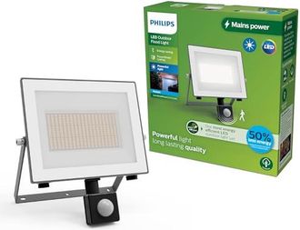 Philips Lois ultraeffizienter Flutlichtstrahler f&uuml;r den Au&szlig;enbereich, inkl. Bewegungssensor, 24 Watt, 5000K Tageslicht, Anthrazit