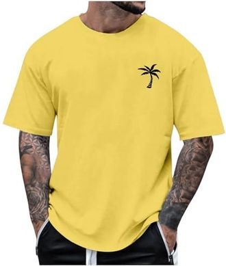 Generic T Shirt Oversize Homme Manches Courtes- Top Ete Col Rond Coupe Ample Haut Imprimé Cocotie Respirant Blouse Chemise Confortable DéContracté Tunique Chi