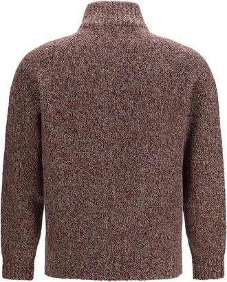 Brunello Cucinelli Virgin Wool, Silk & Cashmere Cardigan - Brown