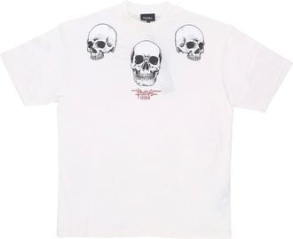 Phobia Archive Homme, Tops, Blanc, Taille: XL Triple Skull Print Tee