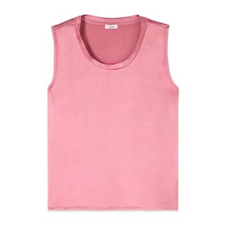 Oltre Top aus Viskosemischsatin - - Tops - Damen - Rosa - M
