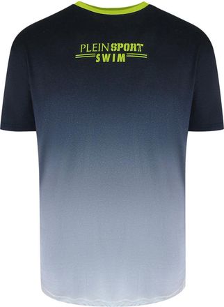 Plein Sport Gradient Stil Kurzarm-T-Shirt in Marineblau