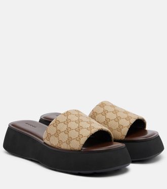 Gucci Mules en toile GG &agrave; plateau