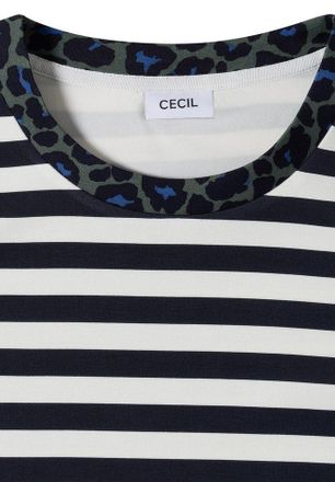 Cecil T-Shirt mit Animal-Print Details, Softer Viskosemix, Rundhals