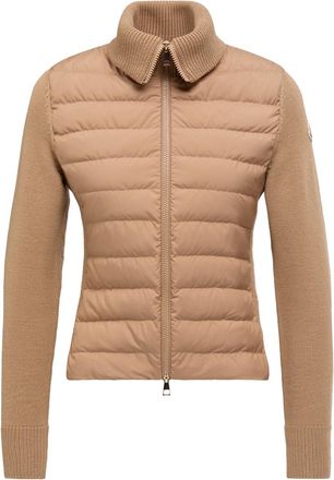 Moncler Moncler Padded Zip-up Wool Cardigan, Women, Beige, Size: Xs
