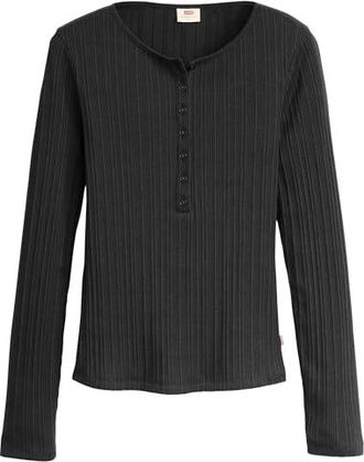 Levi's Dry Goods VACATIONER LS T-Shirt, Caviar, S Femmes