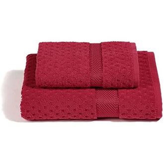 Caleffi 2-teiliges Handtuchset 100% Baumwolle Frottee - 1 Handtuch 50x100 cm + 1 Gästetuch 40x60 cm, Weich & Saugfähig