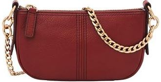 Fossil Fossil Mini Baguette Crossbody Jolie pour Femme en Cuir Litehide, Zb1906602, Rouge vin, Einheitsgröße