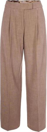 Liu Jo Femme, Pantalons, Beige, Taille: 40 FR Pantalon Palazzo en tissu m&eacute;lang&eacute;