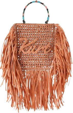Kurt Geiger Femme, Sacs, Orange, Taille: ONE Size Mini Tote Fringe