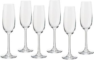 Echtwerk Sekt-/Champagnergläser 6er Set, 210 ml - Prosecco Gläser, Sektflöten, Robuste Kelche mit langgezogenem Stiel, schmaler Öffnung und breitem Fuß, zeitlo