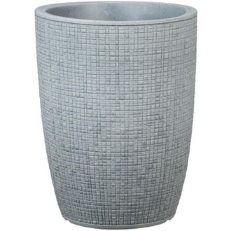 Scheurich Barceo High 54, vase/pot à fleurs/jardinière, cylindrique, coloris: Stony Grey, fabriqué avec du plastique recyclé, pour lextérieur