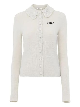 Chlo&eacute; cardigan &agrave; logo brod&eacute; - Gris