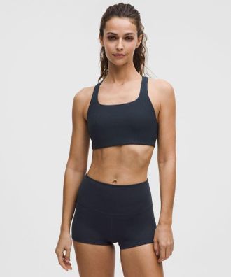 lululemon All-Time Hero Gerippter Sport-BH Mittlerer Halt f&uuml;r B/C-Cups f&uuml;r Frauen - Gr&ouml;&szlig;e 2XS in True Navy