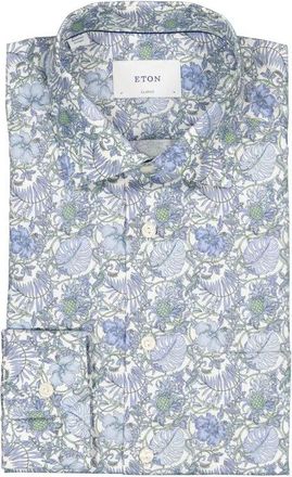Eton Herren Hemd blau gebl&uuml;mt