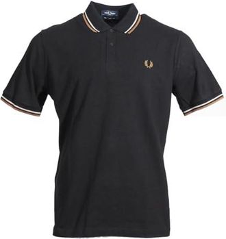 Fred Perry Polo &agrave; manches courtes M12, Noir, M