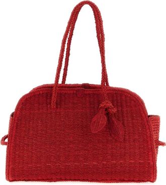Jacquemus Femme, Sacs, Rouge, Taille: ONE Size Le Turismo Raphia Shoulder Bag