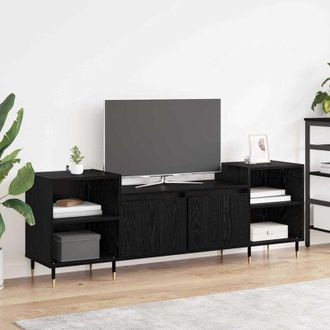 vidaXL vidaXL Meuble TV Ch&ecirc;ne noir 160 x 35 x 55 cm Bois ding&eacute;nierie