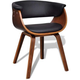 vidaXL Vidaxl - Chaise &agrave; manger bois courb&eacute; et similicuir