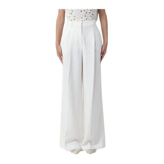 Pinko Weite Leinenhose - - Trousers - Damen - Wei&szlig; - L
