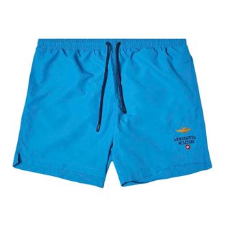 Aeronautica Badehose mit Besticktem Logo Blau - - Swimwear - Herren - Blau - 4XL