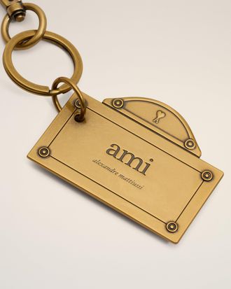 Ami Ami Paris - Porte Cl&eacute;s Or Plaque De Rue Laiton Vibr&eacute; - TU - Unisex