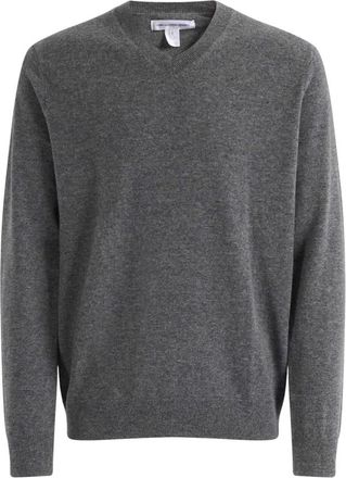 Comme Des Gar&ccedil;ons Pull-over en maille &agrave; col en V - Homme - Pulls - Gris - Taille: M