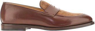 Brunello Cucinelli Mocassins Penny en cuir lisse et daim - Homme - Chaussures - Brun - Taille: 42 EU